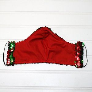 Hand Crafted | Accessories | Handmade Cloth Christmas Sequin Face Mask ...